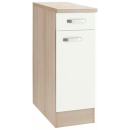 Optifit Unterschrank &raquo;Faro&laquo;, mit Metallgriffen, Breite 30 cm wei&szlig; akaziefarben, B/H/T: 30cm x 84,8cm x 60cm, Schubladen: 1 Stk. T&uuml;ren: 1 Stk.