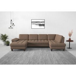 Sit & More sit&more Wohnlandschaft &raquo;Westham U-Form&laquo; wahlweise mit Schlaffunktion, Bettkasten, Sitztiefenverstellung braun 100% Polyester B/H/T: 338cm x 88cm x 