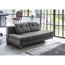 Jockenh&ouml;fer Schlafsofa &raquo;Mats, B: 200 cm, Liegefl. 160x200 cm&laquo; mit Schlaffunktion, Bettkasten & Armteilverstellung grau Microfaser (92% Polyester, 8% Nylon) B/H/T: