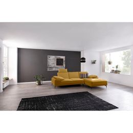 W.Schillig Ecksofa &raquo;valentinoo, Designsofa, bequem, elegant und zeitlos, L-Form&laquo; inklusive Hocker, mit Sitztiefenverstellung, Breite 299 cm gelb 