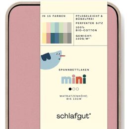 Schlafgut Spannbettlaken &raquo;Casual Mini Spannbettlaken&laquo; f&uuml;r Kinder, MADE IN GREEN by OEKO-TEX lila Jersey, Obermaterial: 100% Baumwolle 1 Stk., Jersey, 60-70x120-