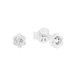 Prinzessin Lillifee Damen Paar Ohrstecker &raquo;Blume&laquo; mit Zirkonia (synth.) silber 4mm, Silber 925 (Sterlingsilber)