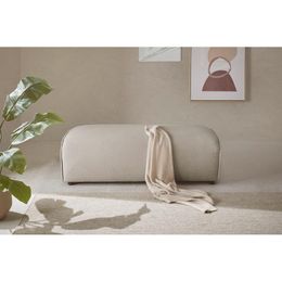 LeGer Home by Lena Gercke Hocker &raquo;PIARA, Struktur u. Leinenoptik, Polsterhocker mit Kedernaht&laquo; zur Serie PIARA, rechteckig, schwarze F&uuml;&szlig;e, bequemer 