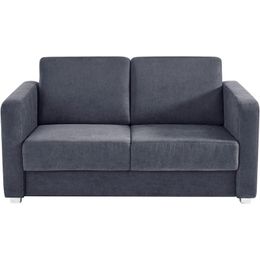 Home Affaire Ecksofa &raquo;Lazio modern und bequem, schmale Armlehnen, tolle Detailverarbeitung&laquo; mit 2 Einzelausz&uuml;gen als L&auml;ngsschl&auml;fer grau 92% Polyester,
