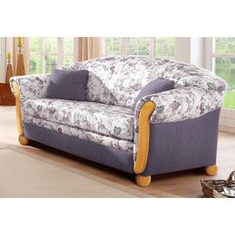 Home Affaire 2-Sitzer &raquo;Milano, Schlafsofa im Landhaus-Stil, bequem, Liegefl&auml;che 188/124cm&laquo; mit Bettfunktion lila Chenille (70% Polyacryl, 30% 