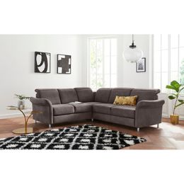 Sit & More sit&more Ecksofa &raquo;Darwin L-Form&laquo; inklusive Federkern, wahlweise mit Kopfteilverstellung, Schlaffunktion braun B/H/T: 249cm x 83cm x 229cm, Luxus-