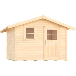 Weka Gartenhaus &raquo;123 Gr.3&laquo; in verschiedenen Farben beige Massivholz Fu&szlig;boden im Gartenhaus, ohne R&uuml;ck- und Seitenwand, ohne Dacheindeckung