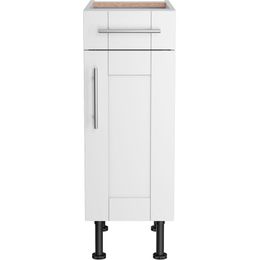KOCHSTATION Unterschrank &raquo;KS-Ahus&laquo; Breite 30 cm wei&szlig; wei&szlig;, B/H/T: 30cm x 87cm x 58,4cm, Schubladen: 1 Stk. T&uuml;ren: 1 Stk.