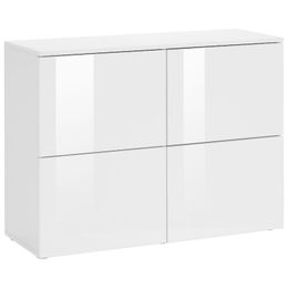 borchardt M&ouml;bel borchardt M&ouml;bel Kommode &raquo;Rova, Sideboard mit 4 T&uuml;ren&laquo; Breite 93 cm, 4-t&uuml;rig, Kommode mit viel Stauraum, wei&szlig;-gl&auml;nzend wei&szlig; Holzwerkstoff B/H/T: 93cm x