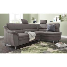 Sit & More sit&more Ecksofa &raquo;Cardoso L-Form&laquo; mit Federkern, wahlweise mit Schlaffunktion und Schubkasten grau Luxus-Microfaser (90% Polyester, 10% Polyamid);