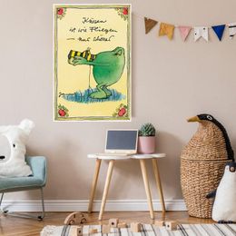 LuckyLinde Leinwandbild &raquo;Der Froch und die Tigerente - K&uuml;ssen ist...&laquo; Ente Figuren Filmfiguren Frosch Motivationsbilder Schriftzug Tiere Tiger 1 Stk. 