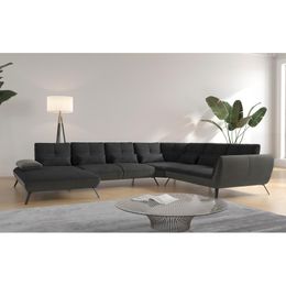 OTTO home Wohnlandschaft &raquo;Mikado U-Form&laquo; inkl. Sitztiefenverstellung und Armteilverstellung grau 100% Polyester B/H/T: 376cm x 88cm x 297cm, 