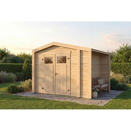 Weka Gartenhaus &raquo;Killarney&laquo; Doppelt&uuml;r, 1/4 verglast beige Massivholz ohne Fu&szlig;boden, ohne Dacheindeckung
