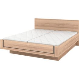 Musterring Holzbett &raquo;Sorrent, Bettgestell, Bettrahmen, teilmassiv Eiche&laquo; Eiche teilmassiv, Liegeh&ouml;henverstellung, in schwebender Optik braun L&auml;nge B: 210cm x 
