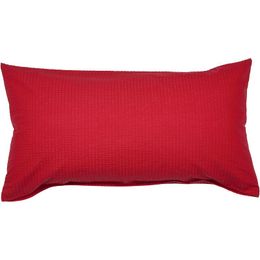 Janine Kissenbezug &raquo;PIANO 0125 31 80x80&laquo; mit Rei&szlig;verschluss rot Mako-Soft-Seersucker, Seersucker B/L: 80cm x 40cm, 1 Stk., Mako-Soft-Seersucker