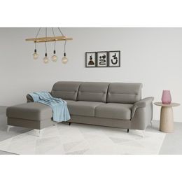 Sit & More sit&more Ecksofa &raquo;Sinatra L-Form&laquo; mit Recamiere, optinal mit Kopfteilverstellung und Armteilfunktion braun 100% Polyester B/H/T: 258cm x 85cm x 170cm,
