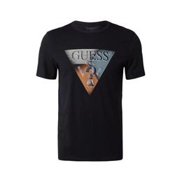 Guess Shirt male size XS Turquoise / Dark orange / Black / Off white
