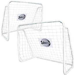 SANDORA Fu&szlig;balltor &raquo;&laquo; 124x96x61cm mit wei&szlig;em Netz wei&szlig; Polyester, Stahl B/H/L: 124cm x 96cm x 61cm, 2 Stk. Polyester Stahl