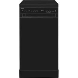 Exquisit Standgeschirrsp&uuml;ler 9311 &raquo;GSP9311-450C schwarz&laquo; 9 l 10 tlg. Ma&szlig;gedecke 10 Ma&szlig;gedecke, LED, Besteckschublade, Auto Door Open, AquaStop schwarz