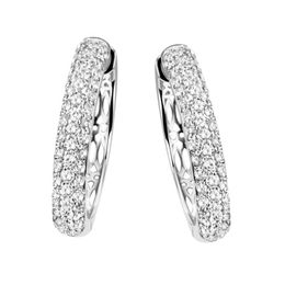 Firetti Damen Paar Creolen &raquo;Schmuck Geschenk Silber 925 Ohrschmuck Pav&eacute;-Optik glitzernd&laquo; mit Zirkonia (synth.) silber 21mm, Silber 925 (Sterlingsilber