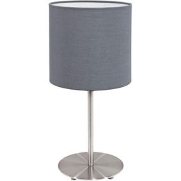 Eglo Tischleuchte &raquo;PASTERI&laquo; E27 Tischleuchte, Nachttisch, H40 x &Oslash;18 cm, nickel-matt, grau, 1X60W exkl. grau 1, &Oslash; 18cm H: 40cm