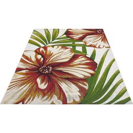 LUXOR living Teppich &raquo;Panama Blume, LAGERR&Auml;UMUNG&laquo; rechteckig 5 mm H&ouml;he Flachgewebe, modernes Design, Motiv Blumen, In- und Outdoor geeignet bunt 
