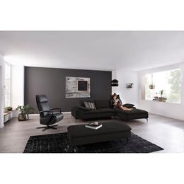 W.Schillig Ecksofa &raquo;valentinoo, Designsofa, bequem, elegant und zeitlos, L-Form&laquo; inklusive Hocker, mit Sitztiefenverstellung, Breite 299 cm schwarz 