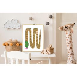 queence Bild mit Rahmen &raquo;Schlange&laquo; Fantasy Tiere 1 Stk. tlg. HD Premium Posterdruck mit Echtholzrahmen braun Holz, Plexiglas B/H/T: 40cm x 50cm x 