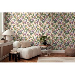 Livingwalls living walls Vliestapete &raquo;Karierte Tapete Wasserfarbenoptik Bunt Vlies&laquo; matt glatt Vlies B/L: 0,53m x 10,05m, Rollen: 1