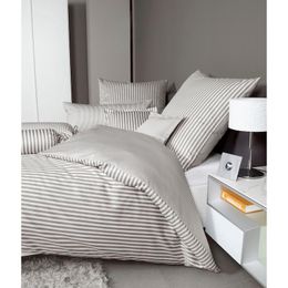Janine Kissenbezug &raquo;modernclassic 3912&laquo; mit Rei&szlig;verschluss, Kissenh&uuml;lle in Gr. 40x80 oder 80x80 cm braun Mako-Satin, Obermaterial: 100% Baumwolle B/L: 80cm x