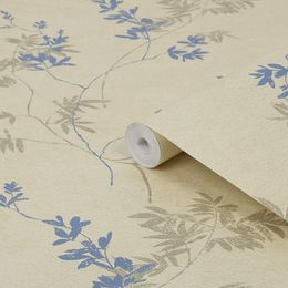 Laura Ashley Vliestapete &raquo;Mari&laquo; floral texturiert 10mx52cm gold Vlies B/L: 0,52m x 10m, Rollen: 1