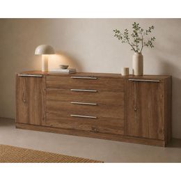 borchardt M&ouml;bel borchardt M&ouml;bel Kommode &raquo;Oliva, Kommode mit Metallgriffen&laquo; Breite 200 cm, mit 4 Schubk&auml;sten braun Holzwerkstoff B/H/T: 200cm x 78cm x 35cm