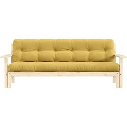Karup Design Schlafsofa &raquo;Unwind&laquo; Mit Holzstruktur, inkl. Futonmatratze, Liegefl&auml;che 130x190 cm gelb B/H/T: 190cm x 14cm x 92cm, Polyester