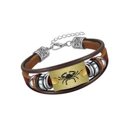 Firetti Armband &raquo;Schmuck Geschenk Armschmuck Armkette Edelstein Sternzeichen&laquo; Made in Germany - mit H&auml;matit - mit Holzimitat bunt 20cm, Krebs, 