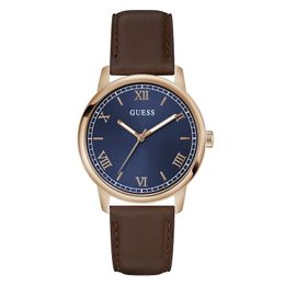 Guess Herren Quarzuhr &raquo;CHANDLER&laquo; Armbanduhr, Herrenuhr, Lederarmband, analog braun Einheitsgr&ouml;&szlig;e