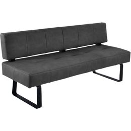 K+w Komfort & Wohnen K+W Komfort & Wohnen Essbank &raquo;Spider II Polsterbank&laquo; Sitzsteppung, bequem durch Sandwichbauweise, Metallkufe in schwarz schwarz B/H/T: 192cm x 88cm x 