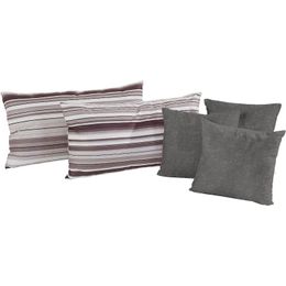 Westfalia Schlafkomfort Dekokissen &raquo;Elba&laquo; 5-teilig grau Polyester B/L: 40cm x 40cm, 5 Stk.