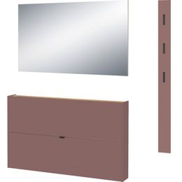 Germania Garderoben-Set &raquo;GW-Ameca&laquo; 3 Stk. tlg. braun Holzwerkstoff, Metall B/H/T: 170cmcm x 200cmcm x 19cmcm, Haken schwarz