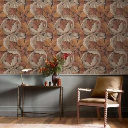 WILLIAM MORRIS AT HOME Vliestapete &raquo;Acanthus&laquo; Retro texturiert Design Tapeten orange Vlies B/L: 0,52m x 10m, Rollen: 1