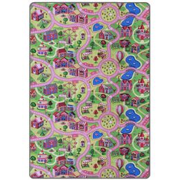PRIMAflor-Ideen in Textil Kinderteppich &raquo;Spielteppich SWEET CITY, Made in Belgium&laquo; rechteckig 5 mm H&ouml;he Stra&szlig;en-Teppich, Stra&szlig;enbreite ca. 9 cm, 
