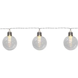Parforce Traditional Hunting LED-Lichterkette &raquo;Chania&laquo; 8 Stk.-flammig &Oslash; 8 cm, ca. 2,45 m + 2 m Zuleitung, klar, Kunststoff, Akku, outdoor transparent Dioden 8 Stk. Flammen 8 Stk.,