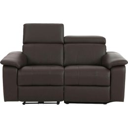 Quelle mit manueller oder elektrischer Relaxfunktion mit USB-Anschluss braun Webstoff (95% Polyester/5% Nylon) B/H/T: 158cm x 99cm, Kunstleder,mitmotorischer