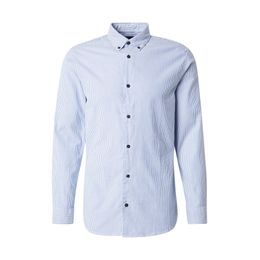 Jack & Jones Premium Button Up Shirt 'Blalewis' male size M Blue / White