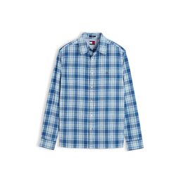Tommy Jeans Button Up Shirt male size S Azure / Pastel blue / White