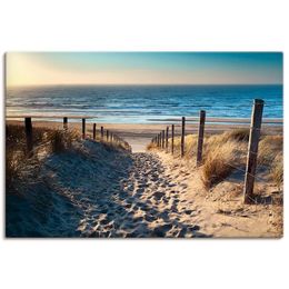 Artland Wandbild &raquo;Weg zum Nordseestrand Sonnenuntergang&laquo; Strand 1 Stk. tlg. als Alubild, Leinwandbild, Poster in verschied. Gr&ouml;&szlig;en beige B/H/T: 90cm x 60cm, 