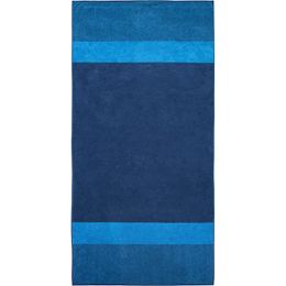 Dyckhoff Saunatuch &raquo;Two-Tone Stripe&laquo; Made in Germany, aus 100% Baumwolle, trocknergeeignet blau Walkfrottee, Obermaterial: 100% Baumwolle B/L: 100cmx200cm, 1 
