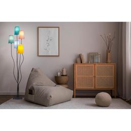 N&auml;ve n&auml;ve Stehlampe &raquo;Colora&laquo; E14 1 Stk. 5flg., E14. Textilschirme je 1x gelb, rose, blau, t&uuml;rkis, oliv bunt 5, H: 163cm, 1 Stk.