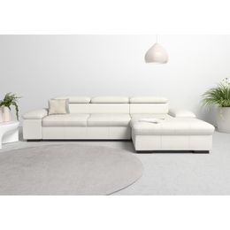 OTTO home Ecksofa &raquo;Alberto L-Form&laquo; mit Kopfteilverstellung, wahlweise mit Schlaffunktion wei&szlig; Luxus-Microfaser Lederoptik (100% Polyester);Luxus-