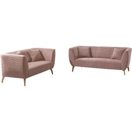 Home Affaire Polstergarnitur &raquo;Lazio modern und bequem, schmale Armlehnen, tolle Detailverarbeitung&laquo; Set, 3-Sitzer und 2-Sitzer, 2 Stk. tlg. zwei 