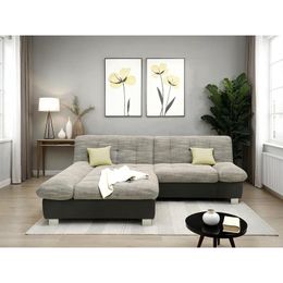 DOMO collection Ecksofa &raquo;100031 234x157 cm, kompakt, komfortabel & bequem, L-Form&laquo; whlw. mit Bettfunktion und Armteilverstellung wei&szlig; 90% Polyester, 
